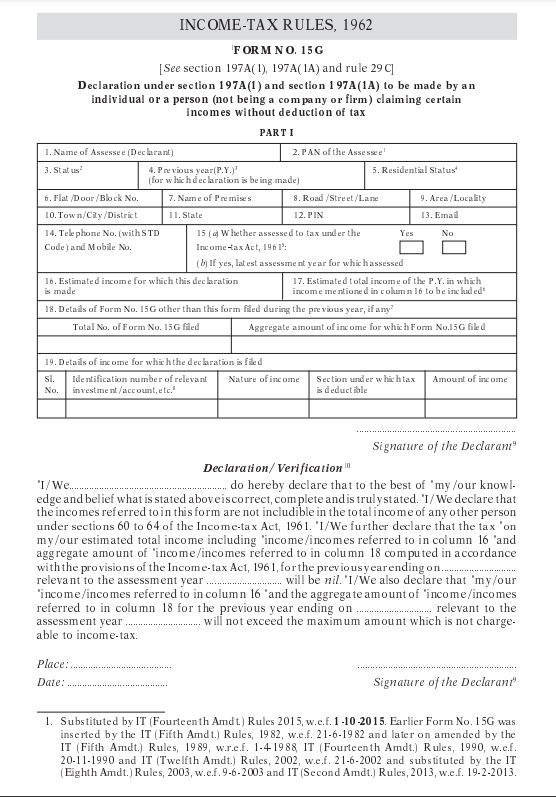 Form 15G, Form 15H, and Form 16 – An Overview - Deciml App
