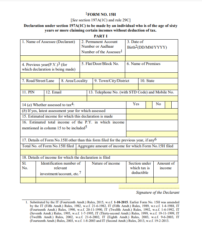Form 15G, Form 15H, and Form 16 – An Overview - Deciml App